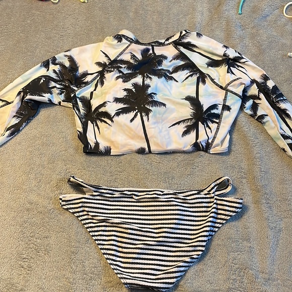 Swim | Rash Guardcrop Top Swimsuit | Poshmark